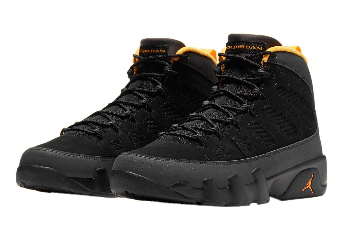 Men's Jordan 9 Retro Dark Charcoal Black/University Gold (CT8019 070) - 9.5
