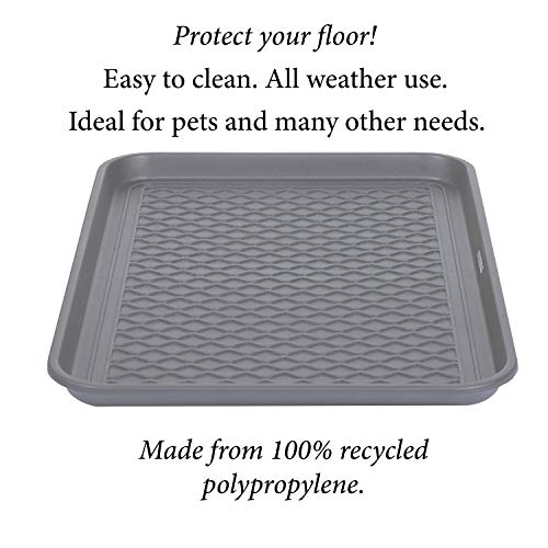 GREAT WORKING TOOLS Boot Trays for Entryway, Set of 2 Heavy Duty Shoe Trays All Season Muddy Mats Wet Shoe Tray Snow Boot Tray - Gray, 23.75" x 15.5" x 1.25"