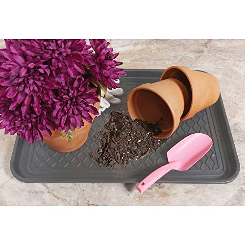 GREAT WORKING TOOLS Boot Trays for Entryway, Set of 2 Heavy Duty Shoe Trays All Season Muddy Mats Wet Shoe Tray Snow Boot Tray - Gray, 23.75" x 15.5" x 1.25"
