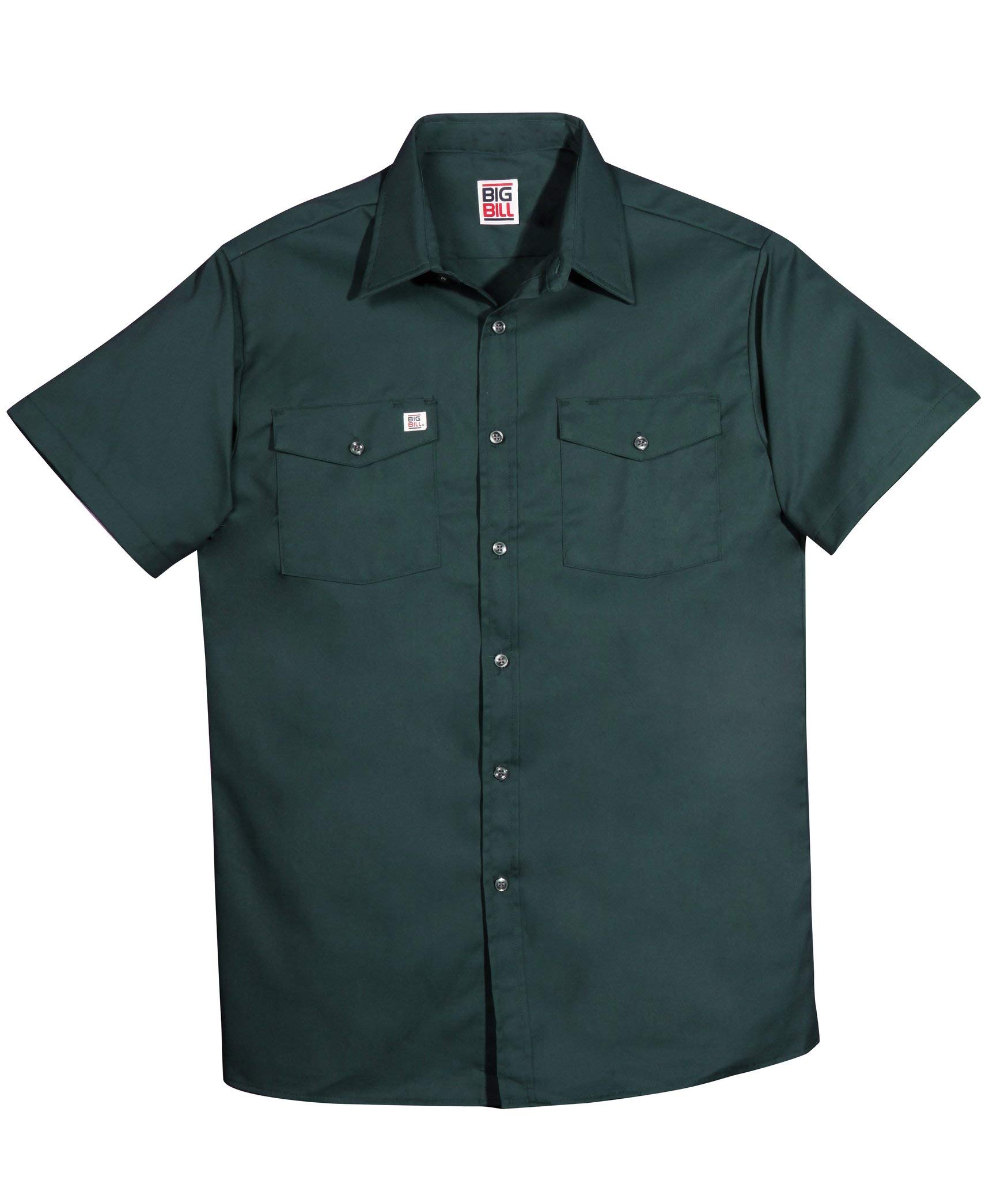 Regular and Big and Tall Short Sleeve Premium Work Shirts to 5XB and 5XT in 5 Colors Made in Canada, 5X Big Loden Green