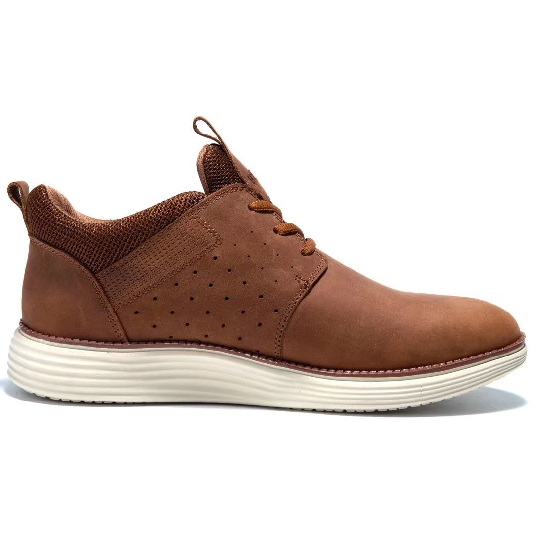 Arkbird Leather Loafers, Casual Slip-On Sneaker Shoes for Men Dark-Brown 11