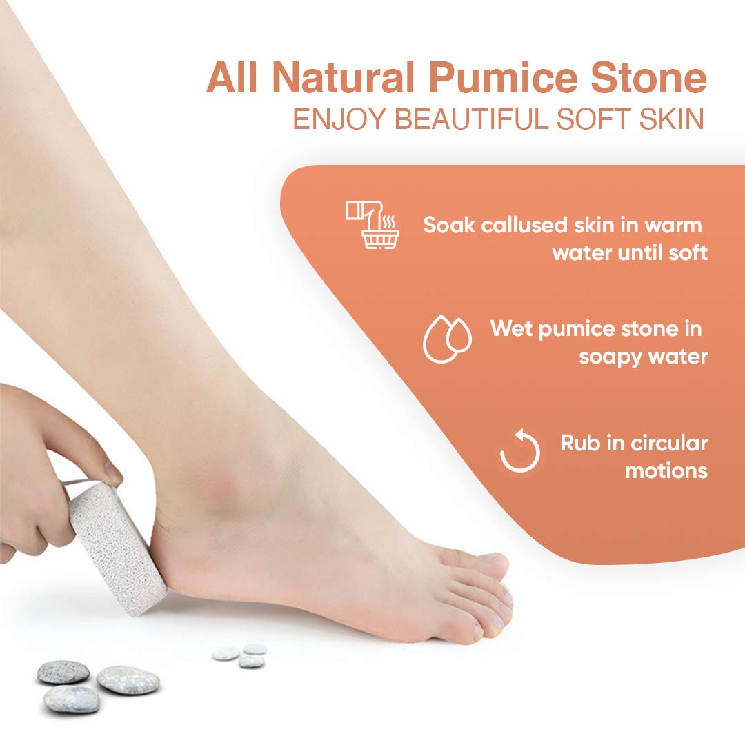 Jogi Life - (4pc) All Natural Pumice Stones | HARD Callus Remover | Premium Foot Filer Exfoliator to Remove Dead Skin |