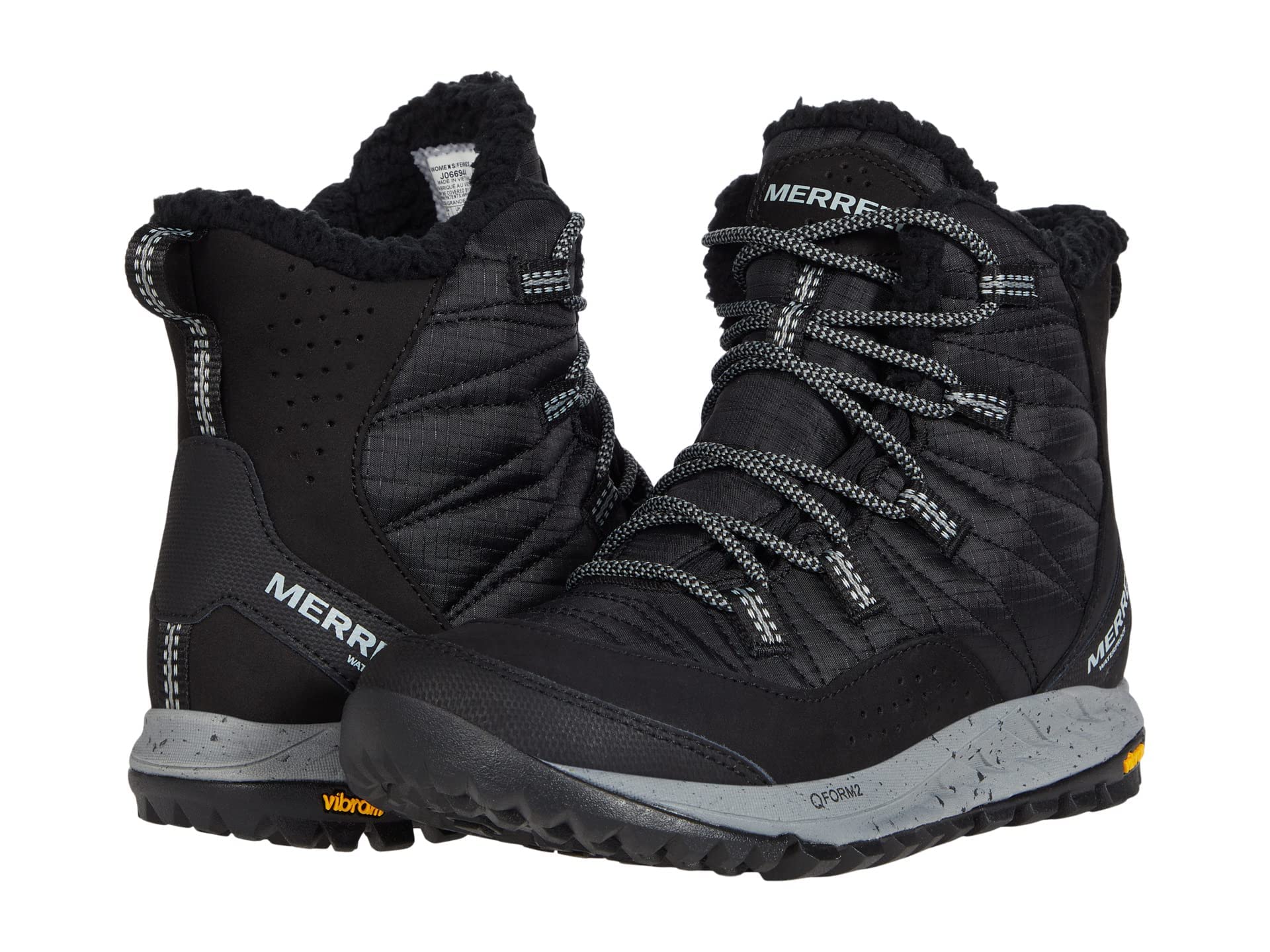 Merrell Women's Winter Boots Hiking, Black, 5.5