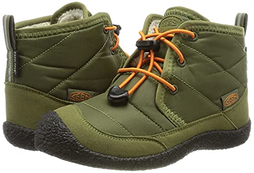 KEEN Howser 2 Quilted Mid Height Waterproof Comfy Durable Chukka Boots, Capulet Olive/Russet Orange, 13 US Unisex Little Kid