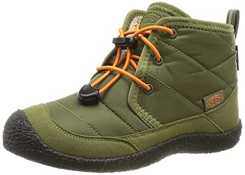 KEEN Howser 2 Quilted Mid Height Waterproof Comfy Durable Chukka Boots, Capulet Olive/Russet Orange, 13 US Unisex Little Kid