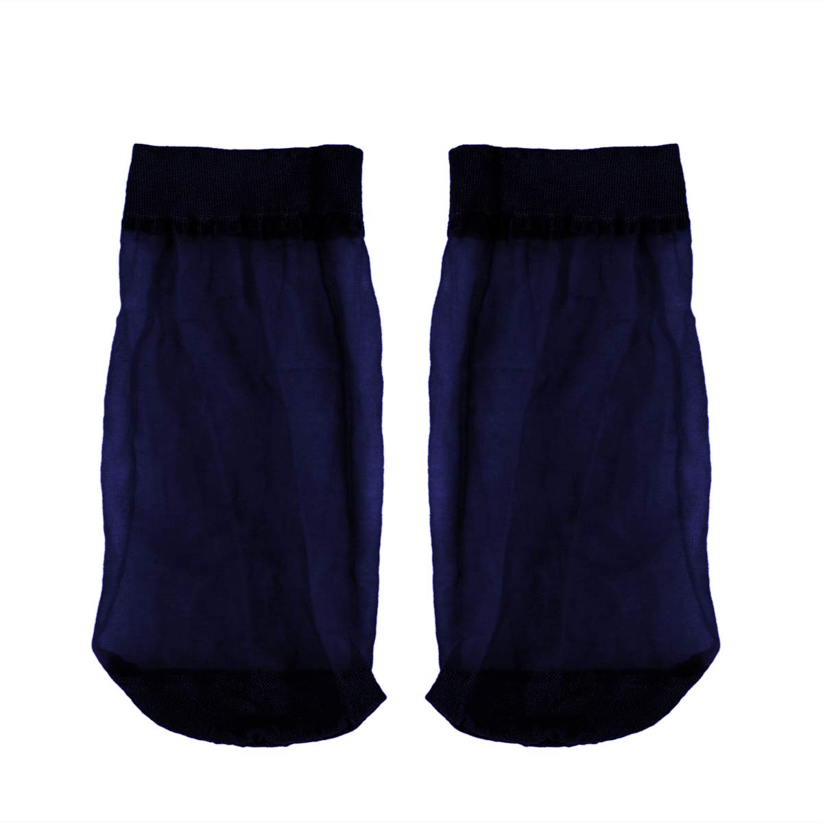 JEATHA 3 Pairs Summer Silk Thin Ankle Sheer Socks Anti-slip Casual Short Over Ankle Socks Stretchy Hosiery for Men Women Navy Blue One Size