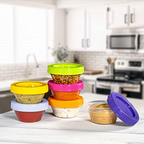 ARNO Food Containers Screw And Seal Lid Twist Tap Storage Organizer Twist Cap 2.0 OZ Set of 6 BPA Free