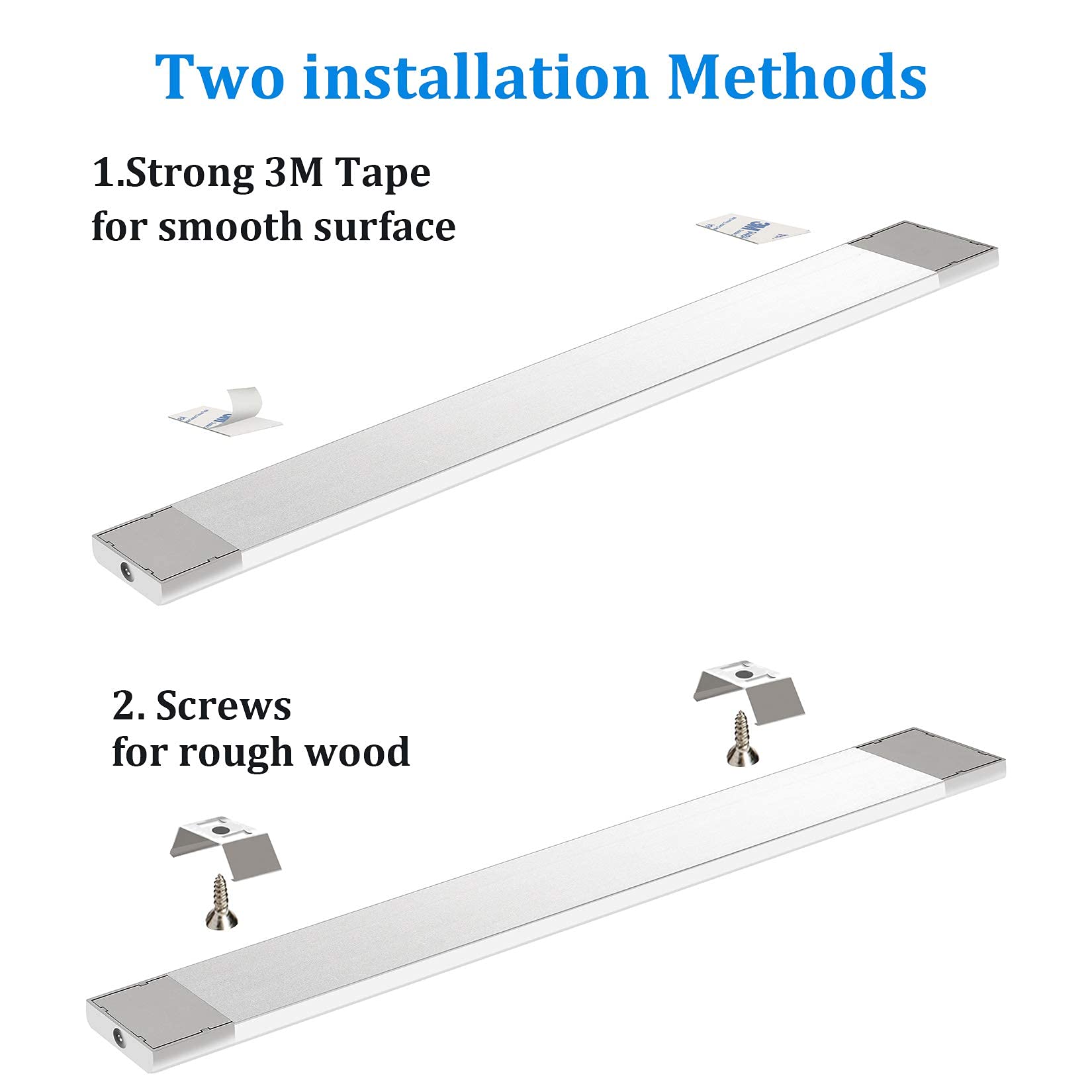 WOBANE Under Cabinet Lighting, Plug in LED Light Bar with ETL Adapter, Hand Wave Activated, 12” Cabinet Light Kit for Kitchen,Shelf,Bookcase,Display,Counter, 2700K Warm White,Dimmable,1 Panel