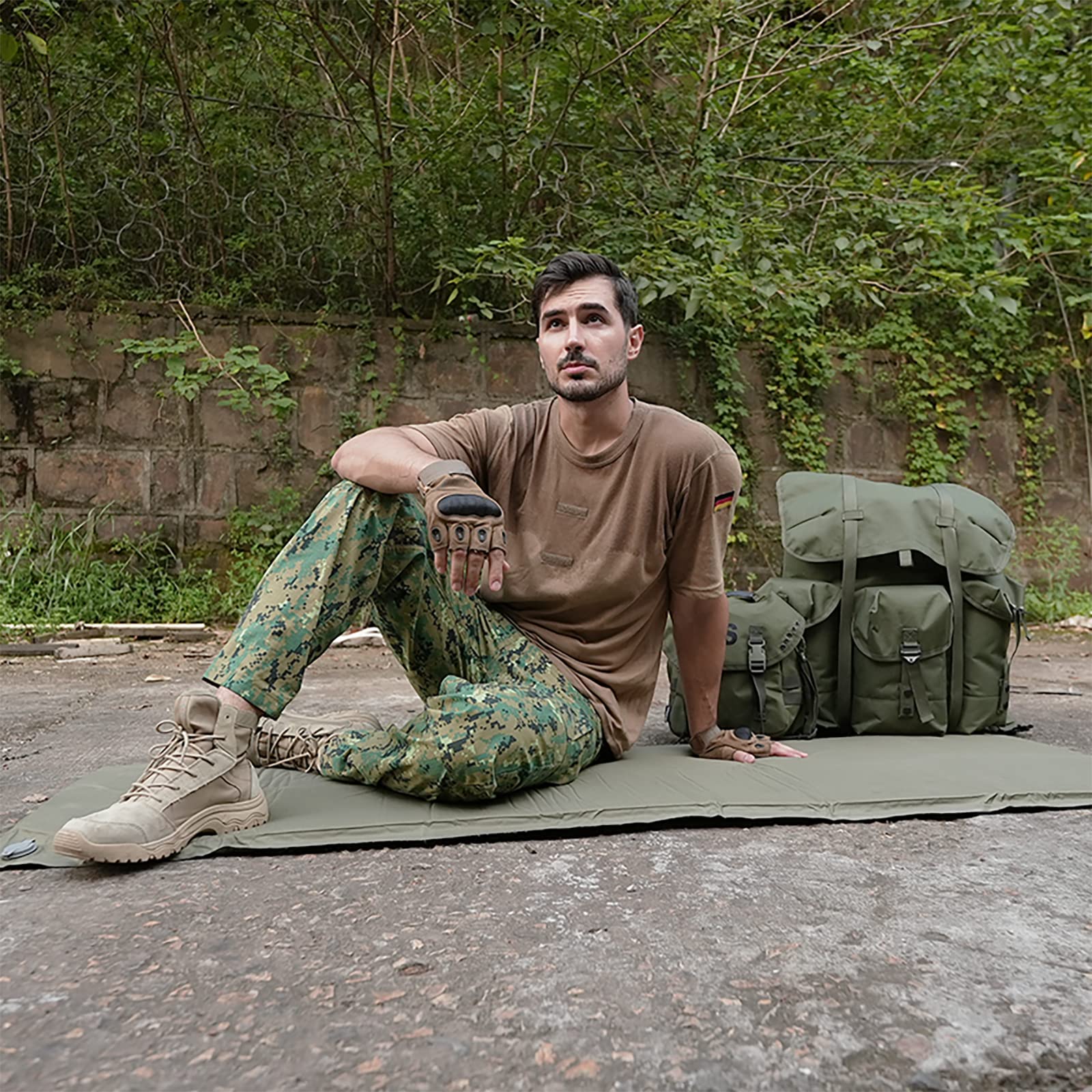 MT Military Army Alice Embedded Air Self-Inflating Camp Mat Olive Drab