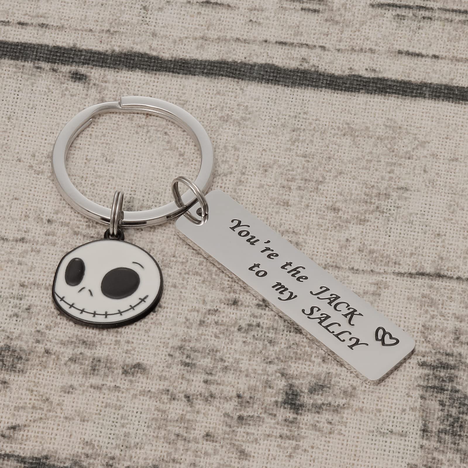 AHAETH Jack Skellington Gifts Keychian for Women Men Jewelry Jack Skeleton Stuff Ornaments Jack and Sally Keychains