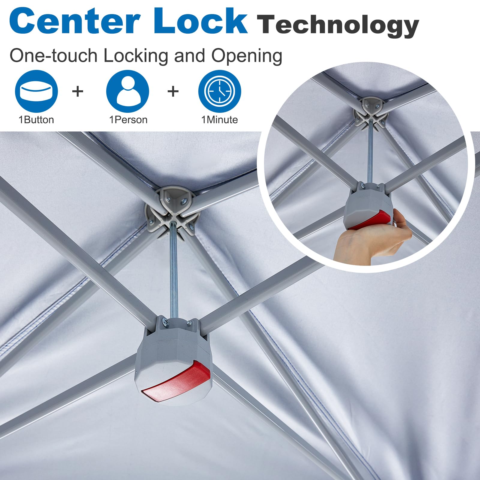 MASTERCANOPY Pop-Up Canopy Tent 13x13 Instant Shelter Outdoor Canopy with Wheeled Bag (White)