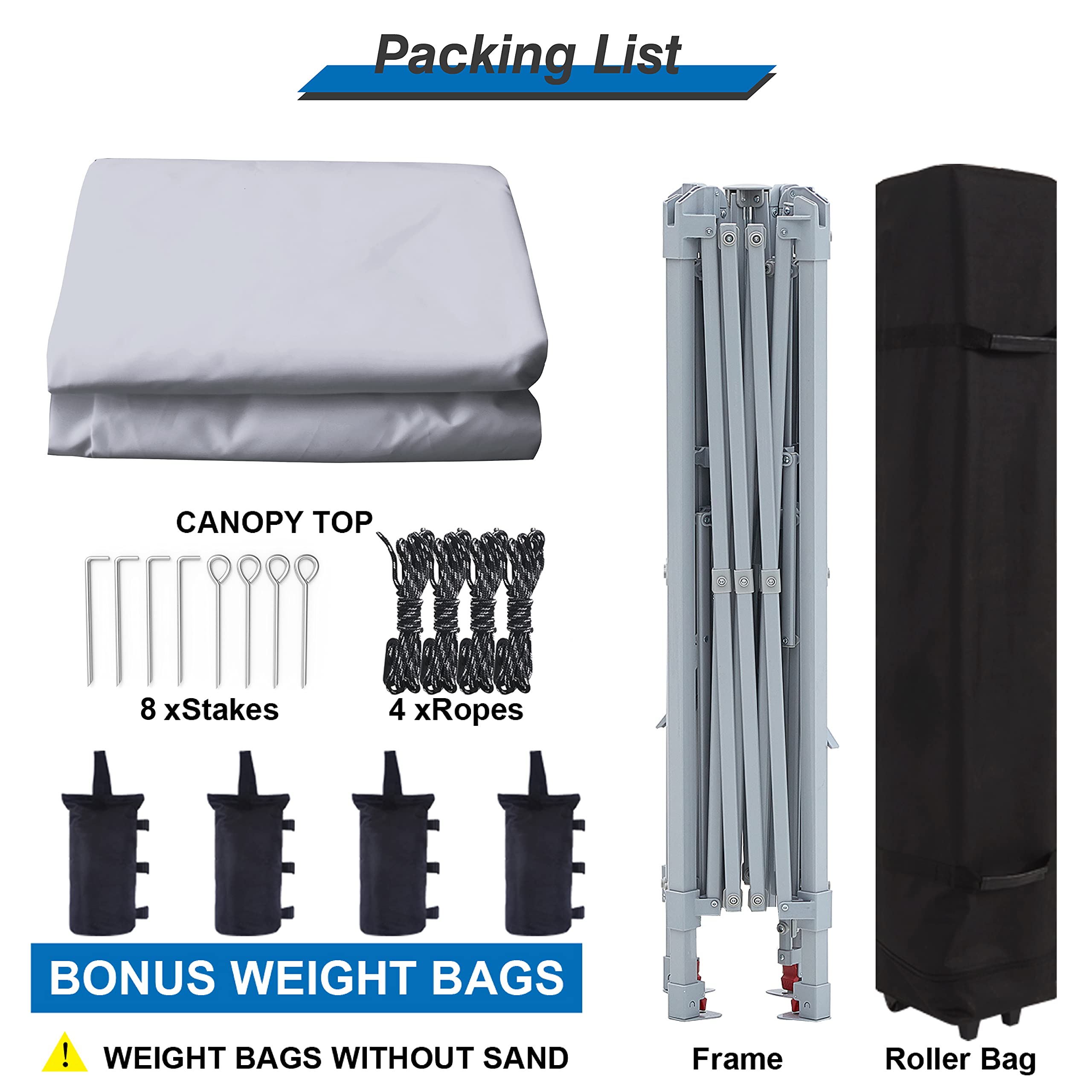 MASTERCANOPY Pop-Up Canopy Tent 13x13 Instant Shelter Outdoor Canopy with Wheeled Bag (White)