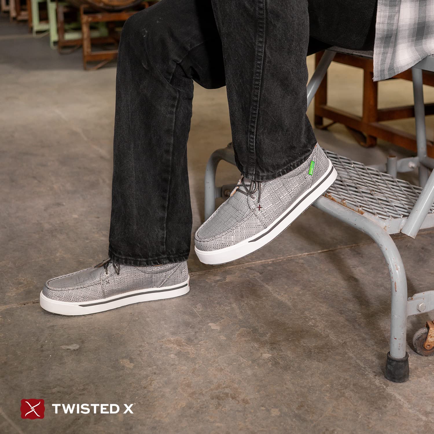 Twisted X Men's Work Kicks, Moc Toe Nano Toe, Light Grey, 12 M