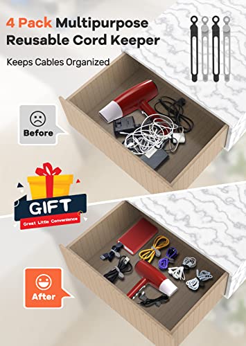 Cord Organizer for Small Kitchen Appliances: 10 Pack Upgraded Cord Wrapper Cord Holder with Reusable Cable Ties, Power Cord Keeper Stick on Mixer, Blender, Coffee Maker, Pressure Cooker and Air Fryer