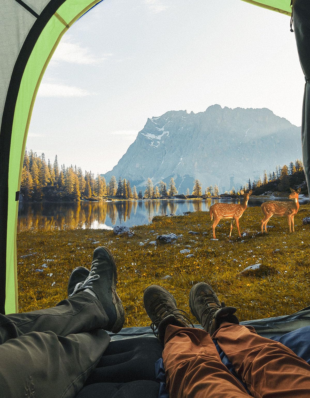 JOYTUTUS Pickup Truck Tent 2.0, Waterproof PU2000mm Double Layer for 2 Person, Portable Truck Bed Tent with Rainfly, 5.5'-6' Camping Preferred - Green
