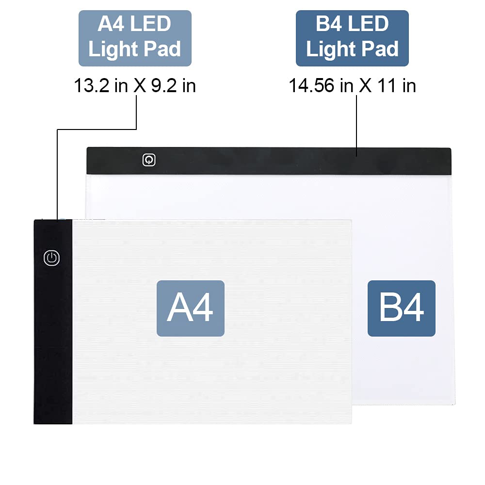 ArtBeek B4 Size LED Light Box 5 Millimeters Ultrathin Light Pad USB Art Tracing Board for Sketch Copy and Handwork 14.56X11 Inch