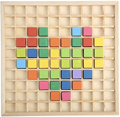 CICITOYWO Multiplication Table, Montessori Trays Times Puzzles, Wooden Cube Toys 1-100 Numbers Blocks Manipulatives Preschool Learning Math Chart Counting Toy for Kids Toddlers Kindergarten (Macaron)