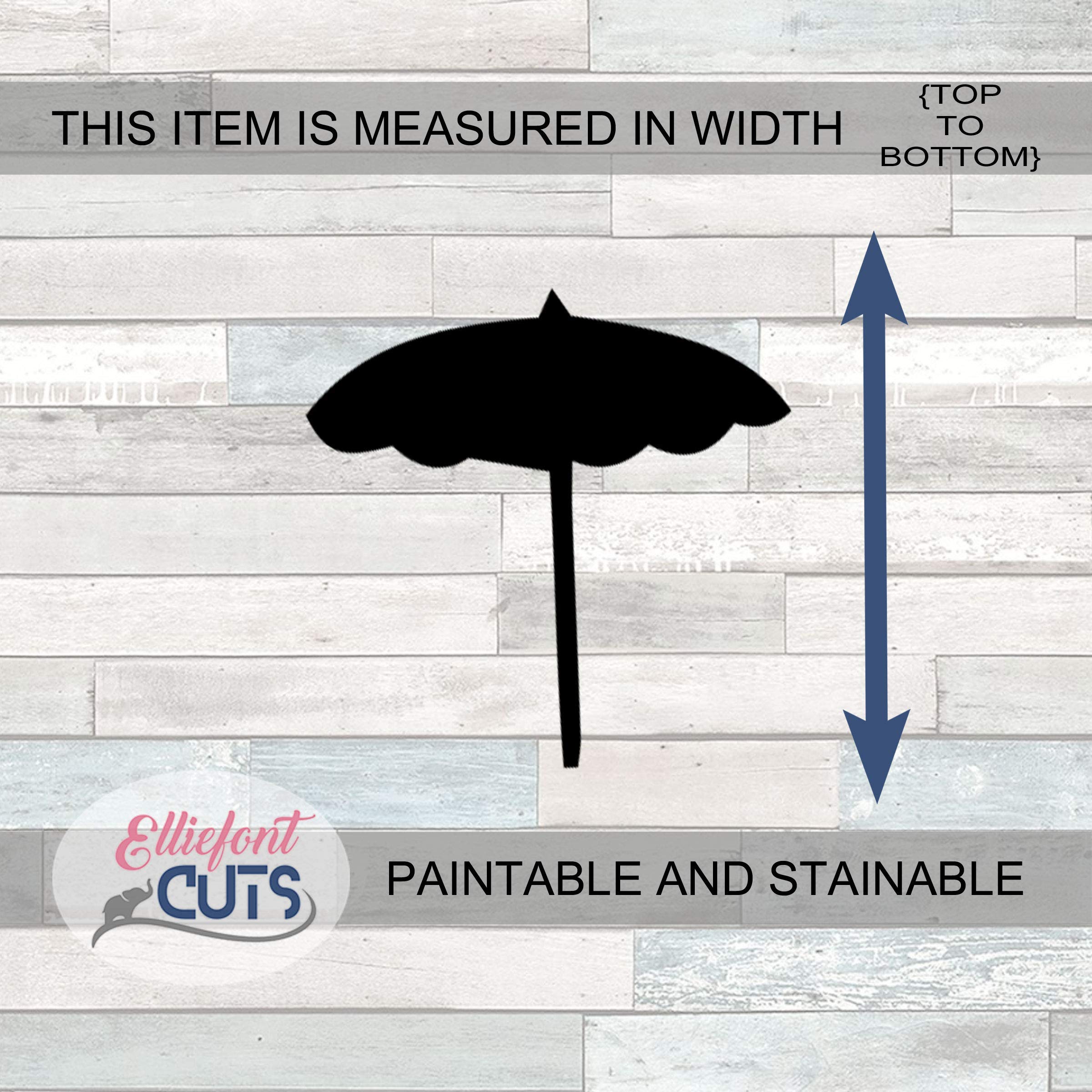 Beach Umbrella Wooden Cutouts for crafts, Laser Cut Wood Shapes 5mm thick Baltic Birch Wood, Multiple Sizes Available