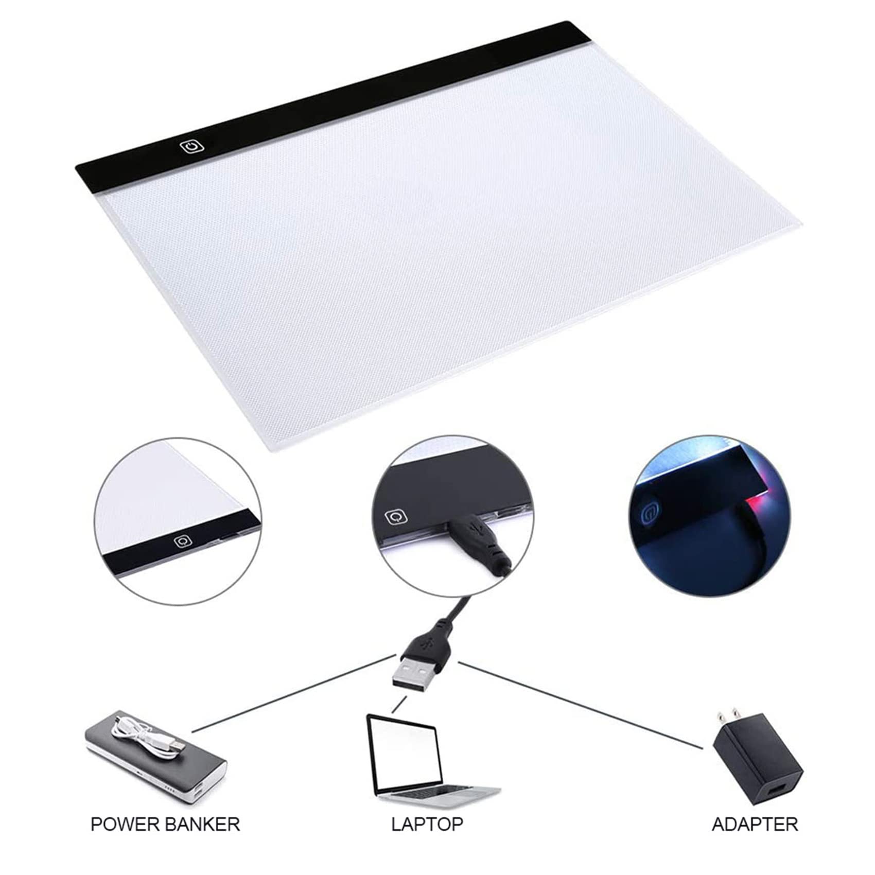 ArtBeek B4 Size LED Light Box 5 Millimeters Ultrathin Light Pad USB Art Tracing Board for Sketch Copy and Handwork 14.56X11 Inch