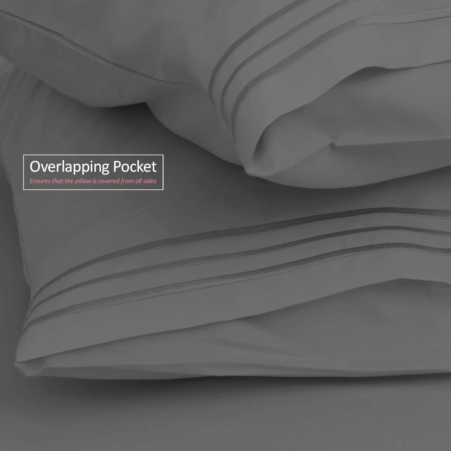 Nestl Full Size Sheet Sets - 6 PC Soft Microfiber Deep Pocket Full Sheet Set - Shrinkage and Fade Resistant Bedding Sheets & Pillowcases - Full, Dark Gray