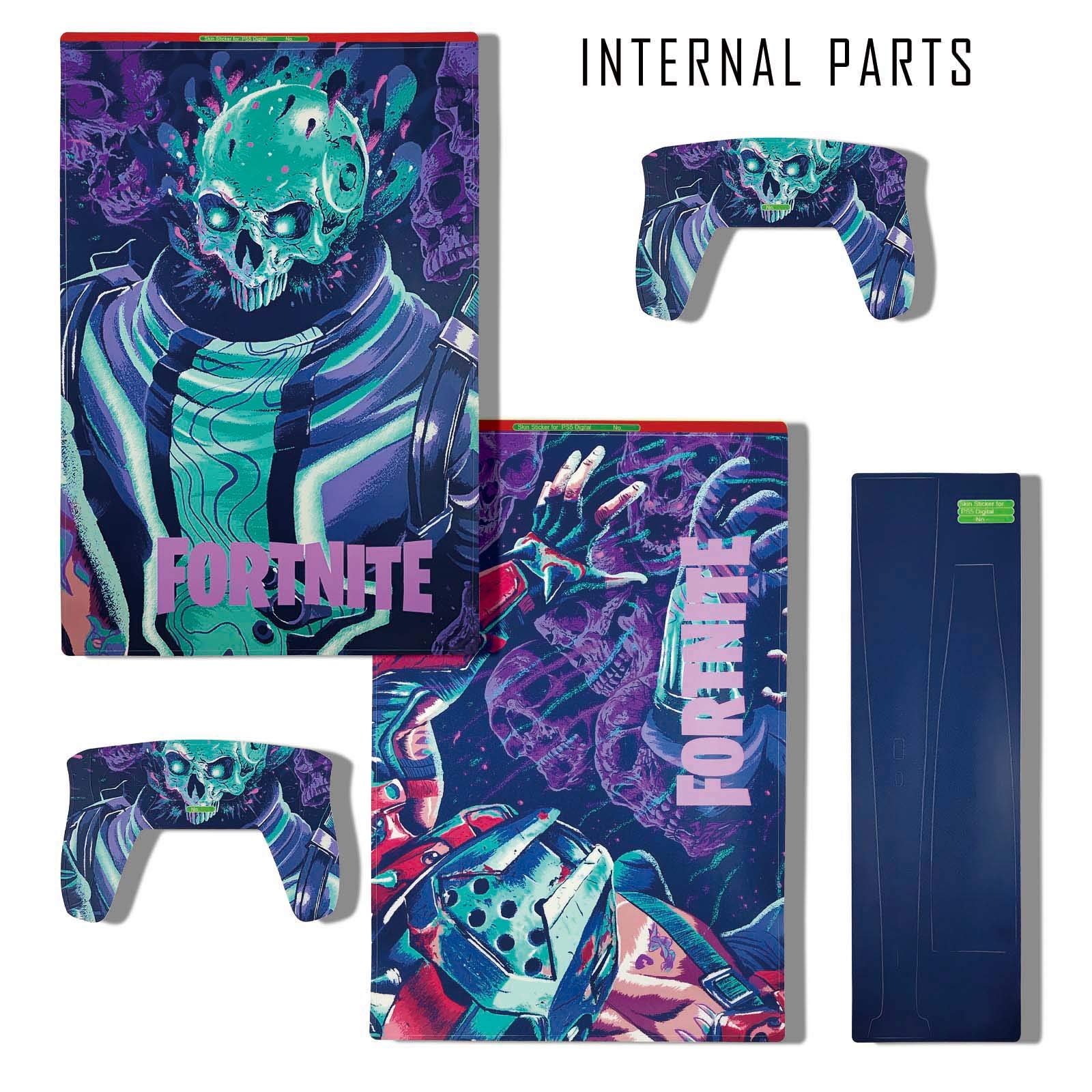 DREAMPASS Compatible with ps5 Skins disc Edition Anime wrap Decoration Frosting Sticker Console Digital Disk Protector faceplate Shell Vinyl Cover Skins Edition Console Decal Stickers Skeleton
