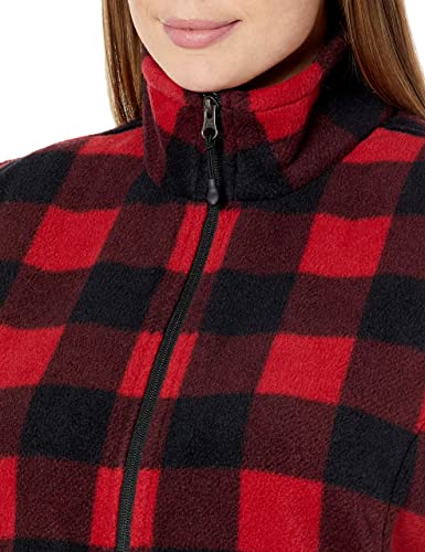 Amazon Essentials Women's Classic-Fit Sleeveless Polar Soft Fleece Vest (Available in Plus Size), Black Red Buffalo Plaid, X-Large