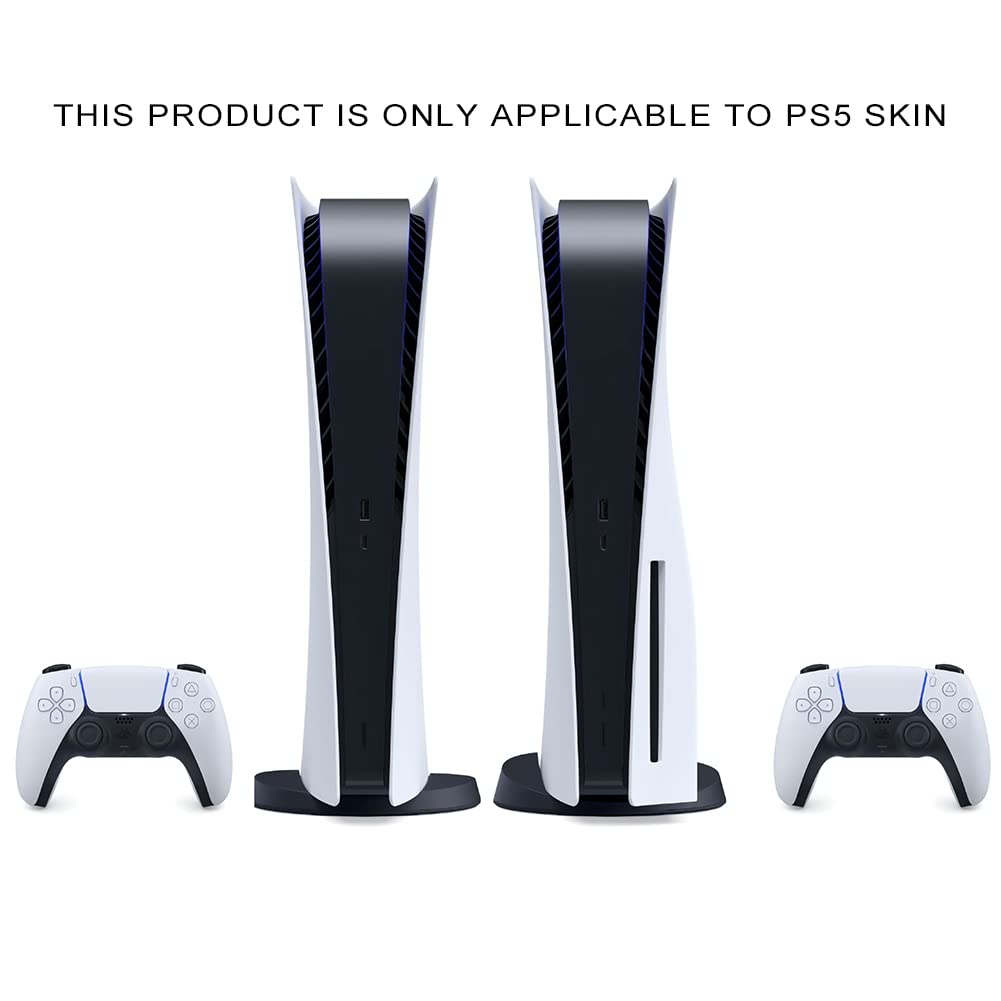 DREAMPASS Compatible with ps5 Skins disc Edition Anime wrap Decoration Frosting Sticker Console Digital Disk Protector faceplate Shell Vinyl Cover Skins Edition Console Decal Stickers Skeleton