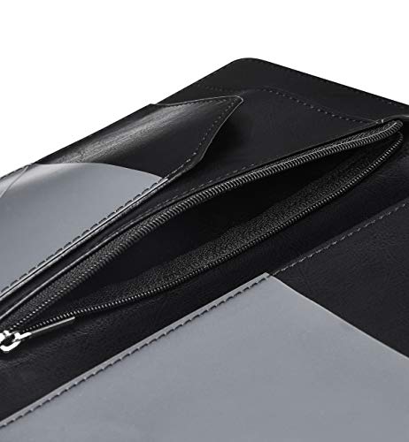 Server Books for Waitress - Leather Waiter Book Server Wallet with Zipper Pocket, Cute Waitress Book&Waitstaff Organizer with Money Pocket Fit Server Apron(Classic Black)