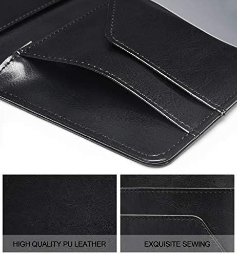 Server Books for Waitress - Leather Waiter Book Server Wallet with Zipper Pocket, Cute Waitress Book&Waitstaff Organizer with Money Pocket Fit Server Apron(Classic Black)