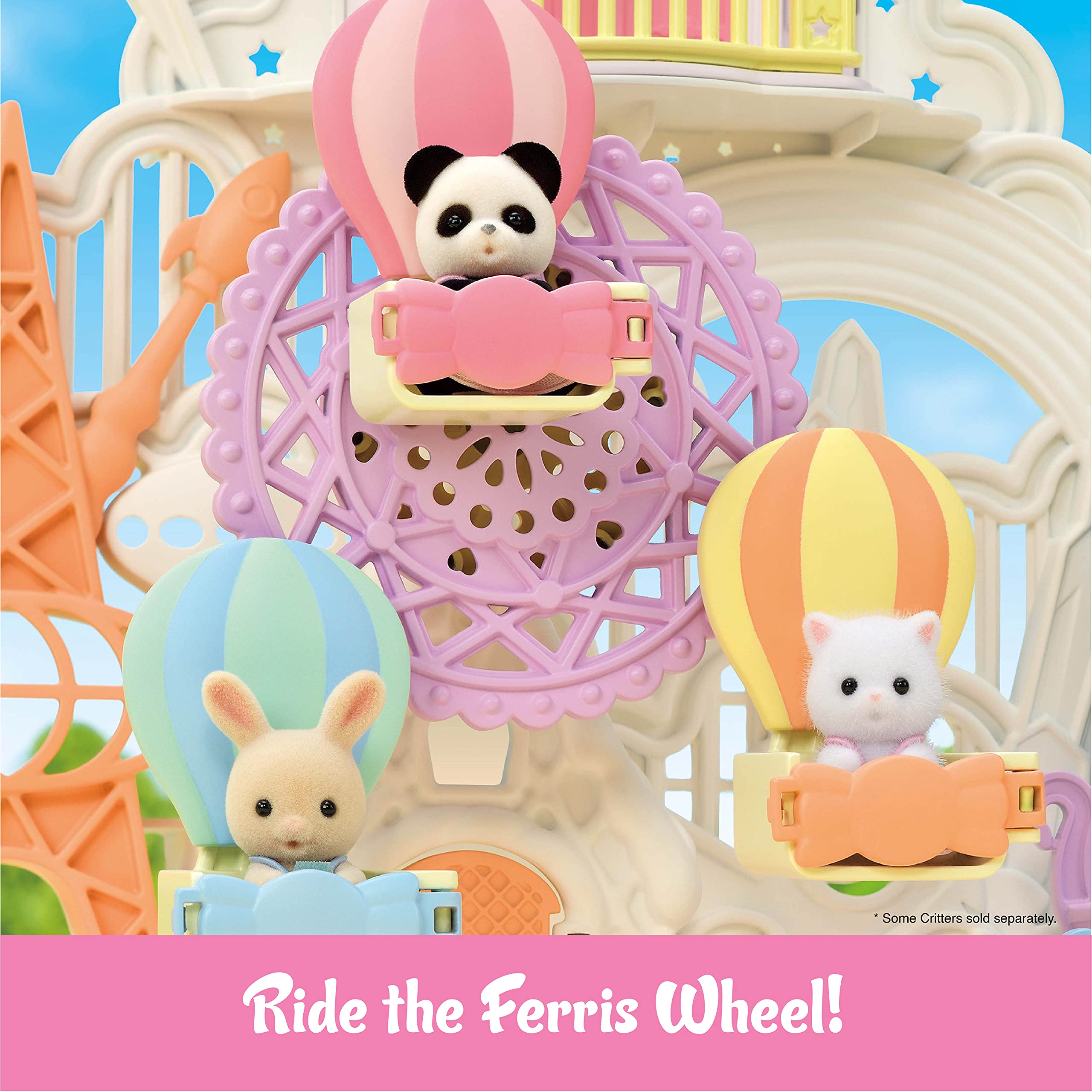 Calico Critters Baby Amusement Park, Dollhouse Playset with 3 Figures Included