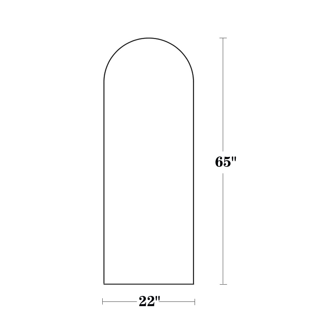 JAWGLOW Arched Floor Mirror, 65" x 21" Full Length Mirror Wall Mirror Hanging or Leaning Arched-Top Full Body Mirror with Stand for Bedroom, Dressing Room, Black