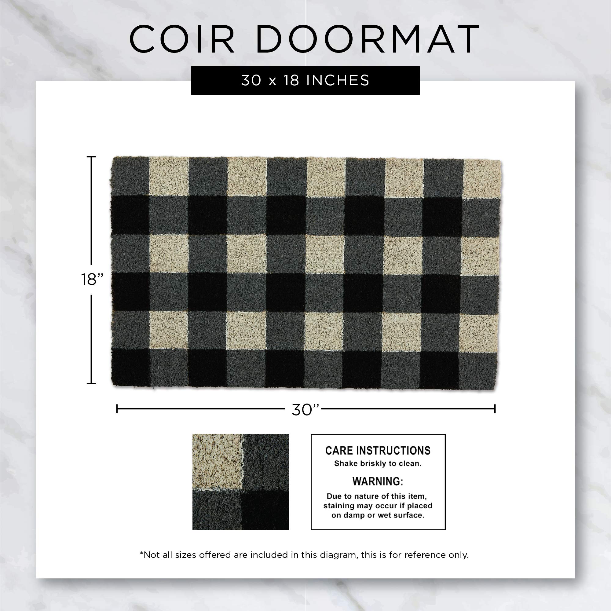 DII Hello Coir Fiber Doormat Non-Slip Durable Outdoor/Indoor, Pet Friendly, 18x30, Green Apple