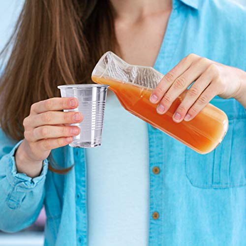 Turbo Bee 500Pack 9 OZ Clear Plastic Cups,Cold Party Drinking Cups,Transparent Plastic Cups Bulk, Disposable Cups for Wedding,Thanksgiving, Christmas Party