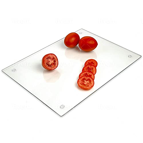 Tempered Glass Cutting Board β Long Lasting Clear Glass β Scratch Resistant, Heat Resistant, Shatter Resistant, Dishwasher Safe. (Large 12x16")