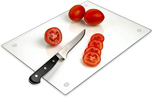 Tempered Glass Cutting Board β Long Lasting Clear Glass β Scratch Resistant, Heat Resistant, Shatter Resistant, Dishwasher Safe. (Large 12x16")