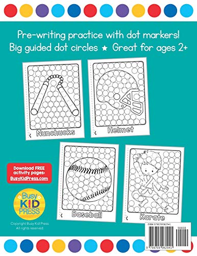 Sports Dot Markers Activity Book: Easy Toddler and Preschool Kids Paint Dauber Big Dot Coloring Ages 2-4