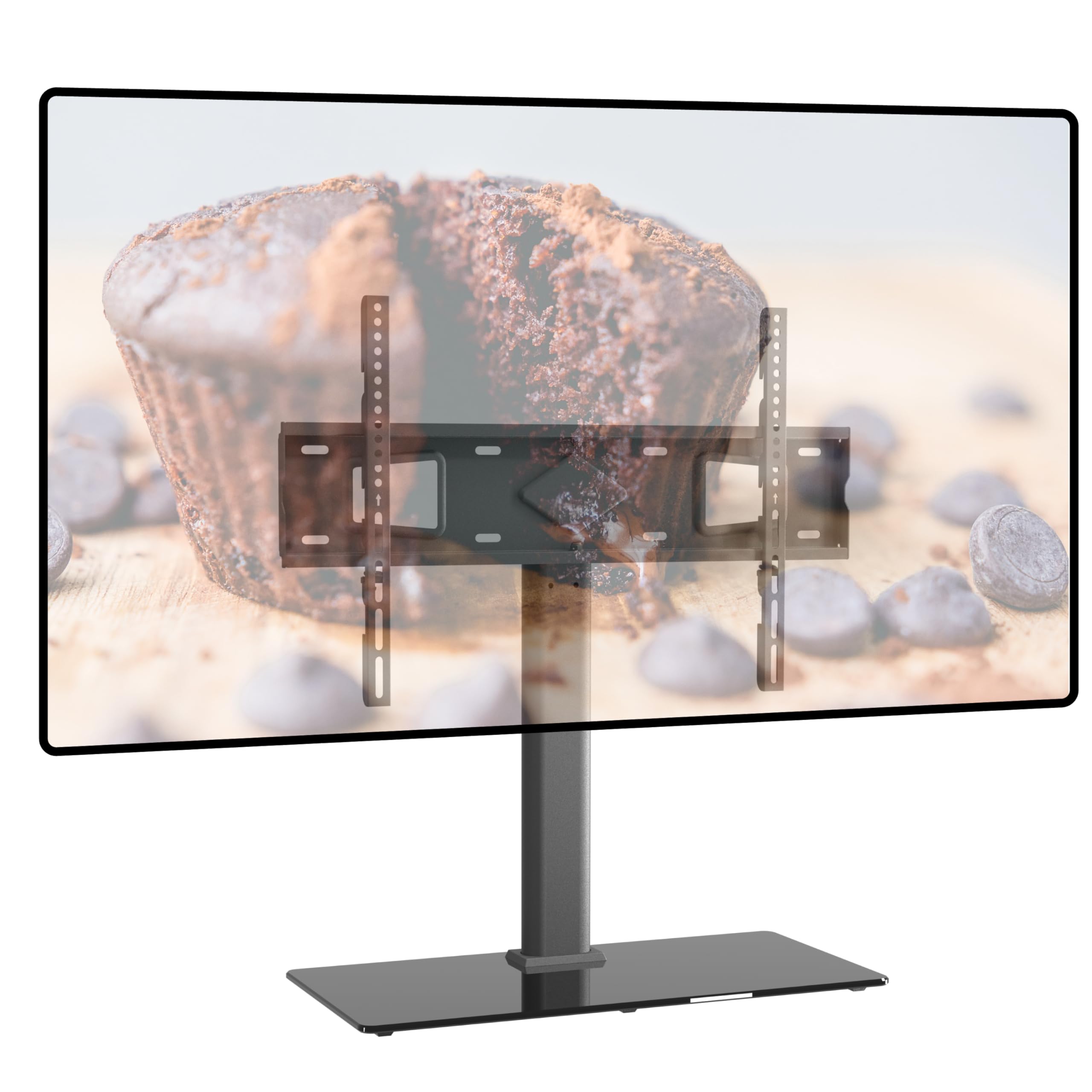 ProMounts Universal Swivel Table TOP TV Stand, Height-Adjustable Bracket for 37-72 Inch LED LCD OLED Plasma Flat and Curved TV Screens Holds Up to 99 lbs, Max VESA 600x400