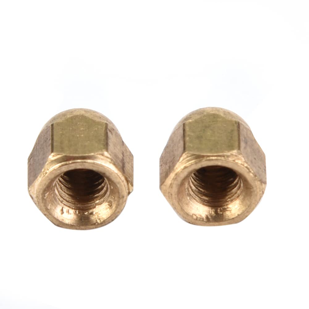 Brass Nuts, Cap Nuts Brass, M3-M12 Brass Acorn Nut Kit Dome Head Cap Hex Nuts Set Vehicle Fasteners for Fix Tires and Axles(M4(20PCS))