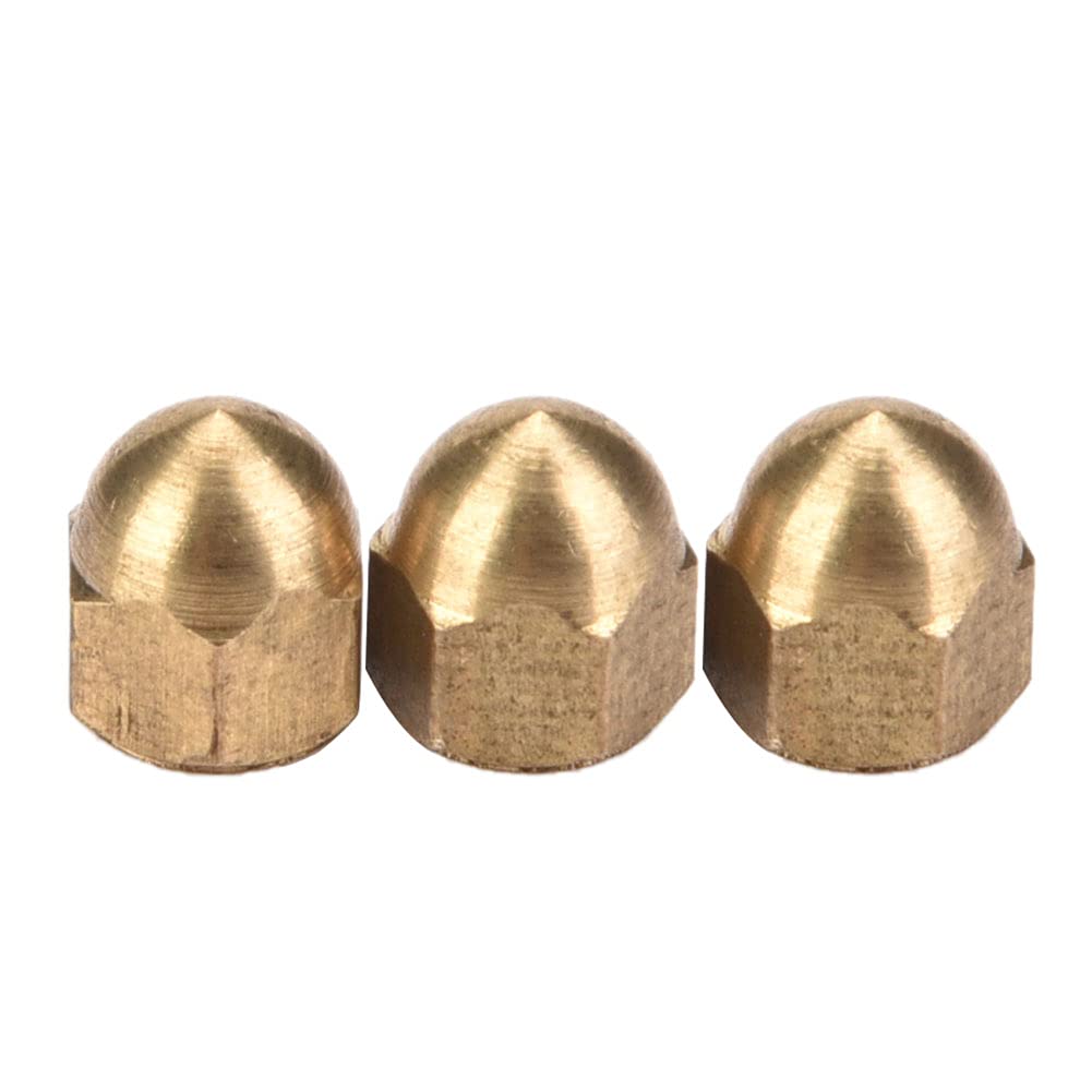 Brass Nuts, Cap Nuts Brass, M3-M12 Brass Acorn Nut Kit Dome Head Cap Hex Nuts Set Vehicle Fasteners for Fix Tires and Axles(M4(20PCS))