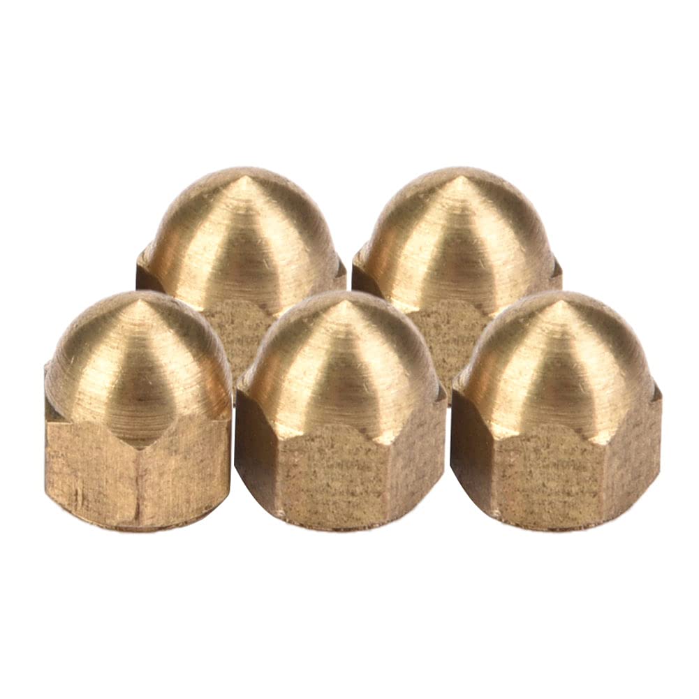 Brass Nuts, Cap Nuts Brass, M3-M12 Brass Acorn Nut Kit Dome Head Cap Hex Nuts Set Vehicle Fasteners for Fix Tires and Axles(M4(20PCS))