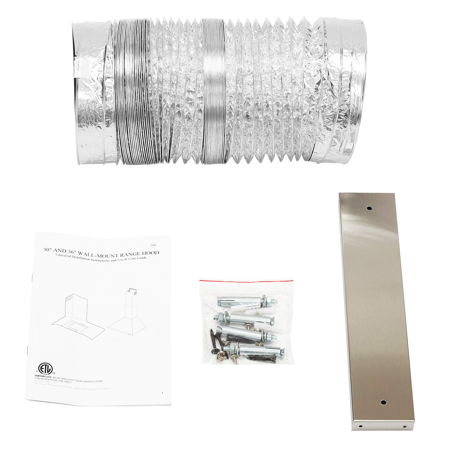 AKDY 30 in. 343 CFM Convertible Wall Mount Black Stainless Steel Kitchen Range Hood with Touch Panel and Carbon Filters