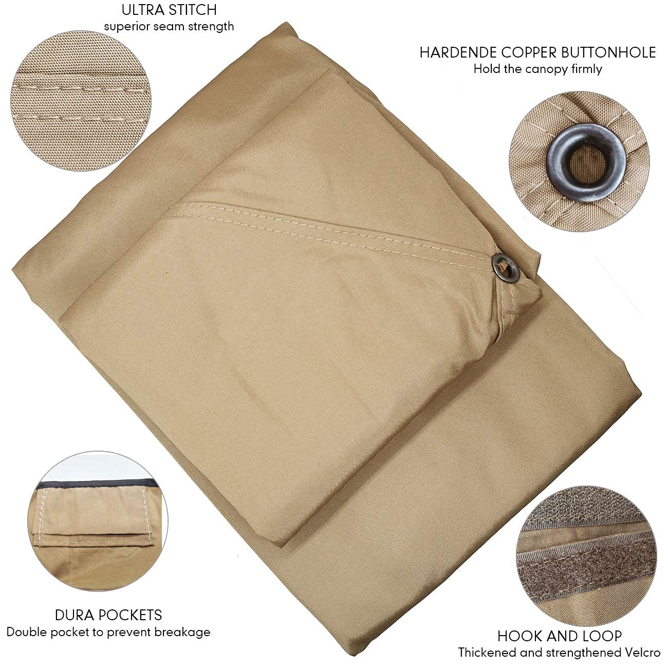 ontheway Replacement Canopy Top for Lowe's Allen Roth 10X12ft Gazebo #GF-12S004B-1 (Khaki)