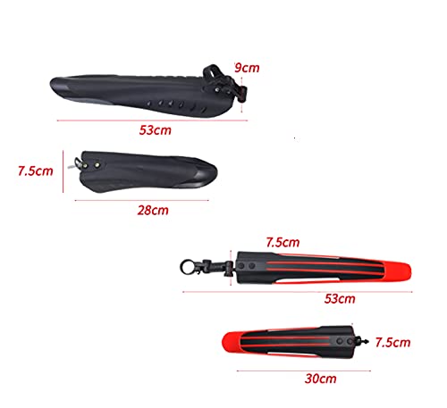 Free-fly Adjustable Road Mountain Bike Bicycle Cycling Tire Front/Rear Mud Guards Mudguard Fenders Set (Blue)