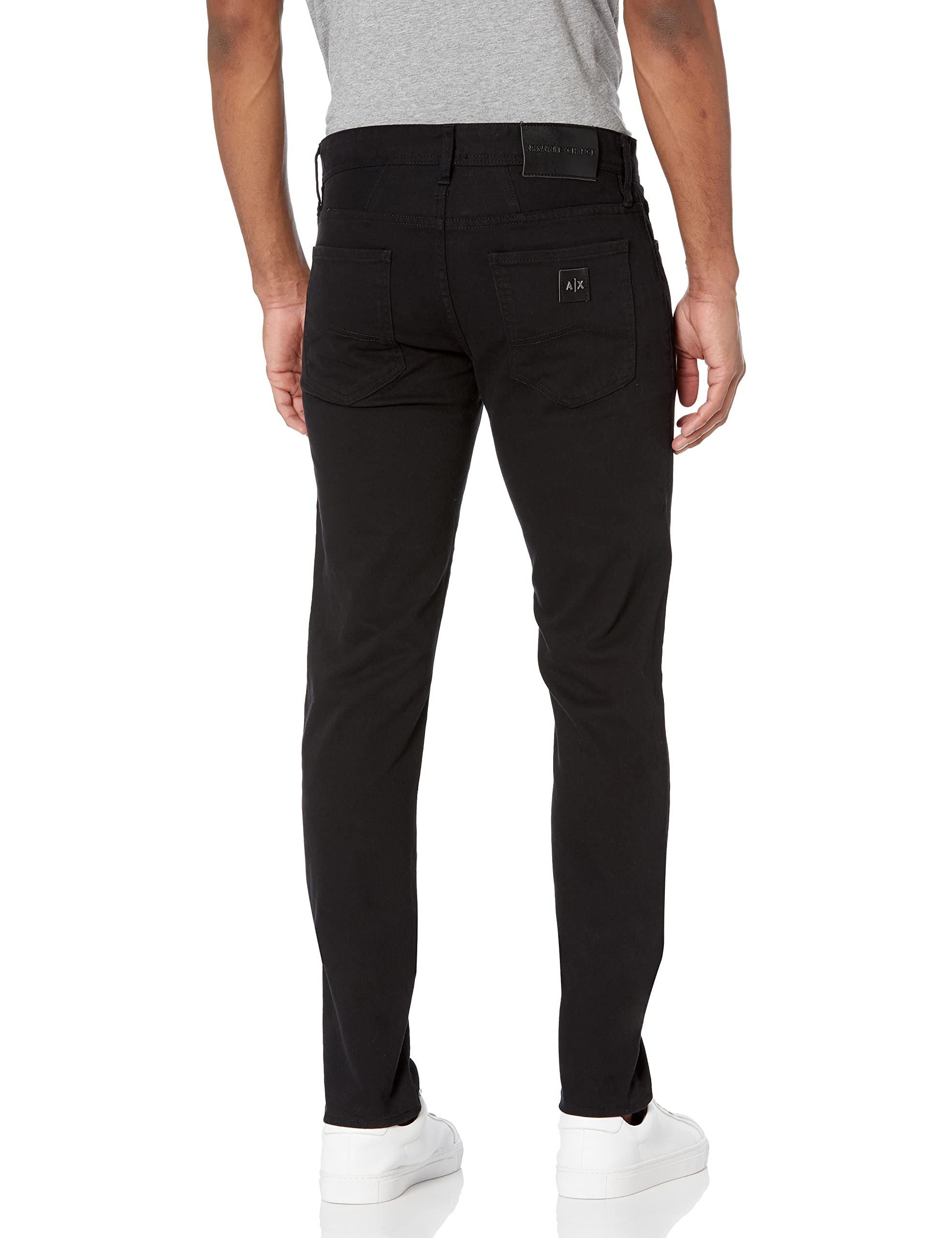 A|X ARMANI EXCHANGE mens 5 Pocket Stretch Twill Skinny Denim Jeans, Black, 32 US