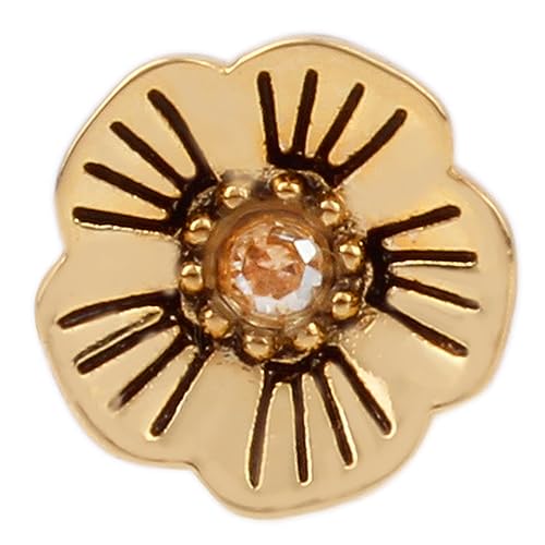 Coach Women's Signature Tea Rose Stud Earrings