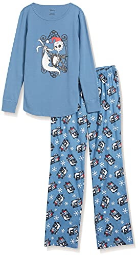 Amazon Essentials Disney | Marvel | Star Wars Women's Flannel Pajama Sleep Sets, Nightmare Santa Jack - Womens, X-Large