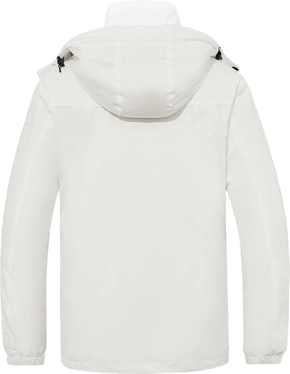 wantdo Men's 3-in-1 Winter Coat Waterproof Snow Jackets Warm Skiing Jacket with Hood White L
