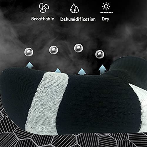 Qiangyun Men's & Women's Athletic Cushioned Compression Crew Basketbal Socks for Work Sports (Sport Socks A-01, Large)