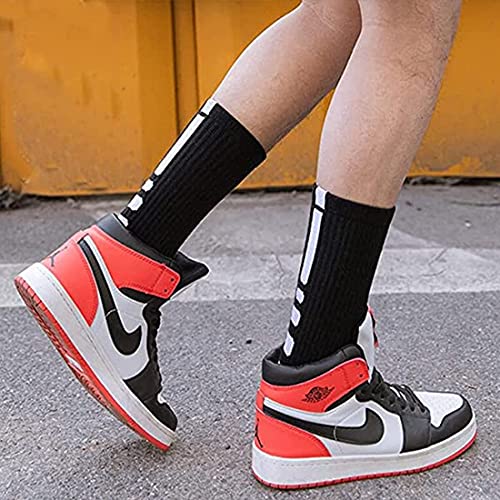 Qiangyun Men's & Women's Athletic Cushioned Compression Crew Basketbal Socks for Work Sports (Sport Socks A-01, Large)