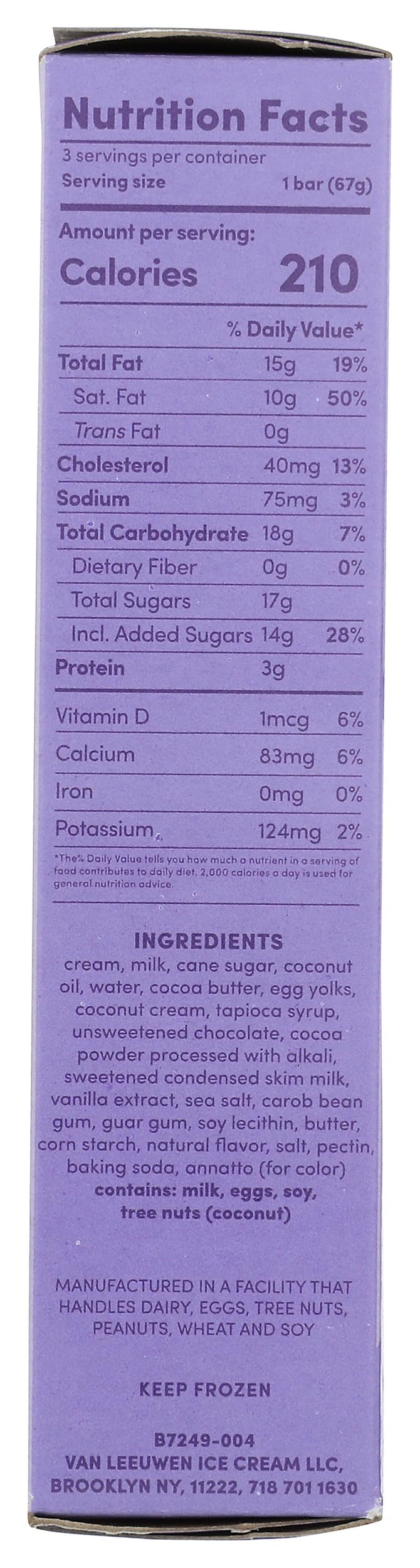 Van Leeuwen Premium Vanilla Caramel Swirl French Ice Cream Bars, 9.2 oz 3 Count